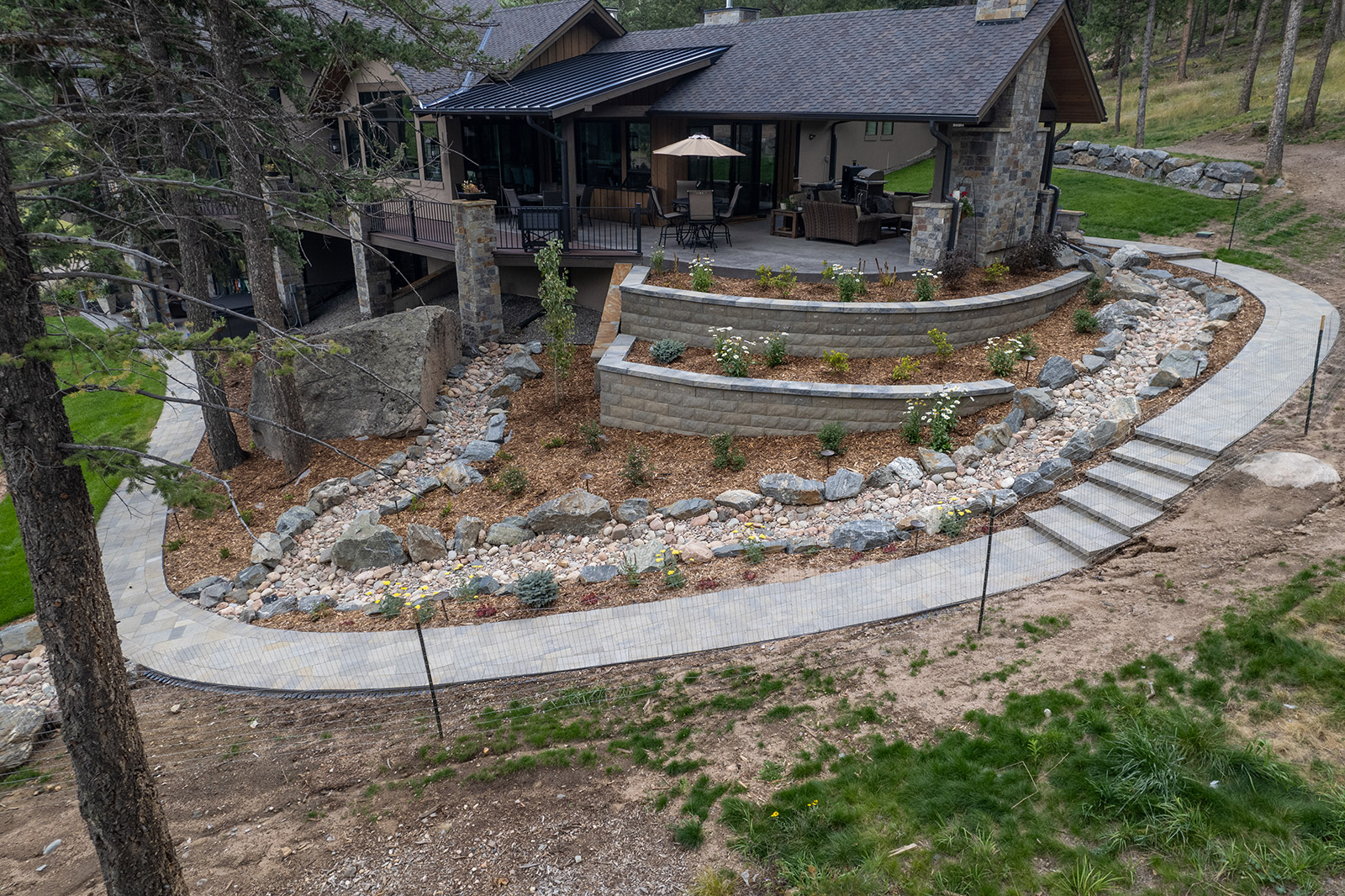 Blocks, Boulders, and Blooms: Outdoor Space Transformation